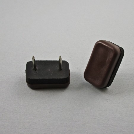 30 x 18 mm Rectangular furniture glide with rubber cushion BROWN ...