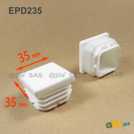 Square Plastic Standard Ribbed Insert for Tubes 35 x 35 mm WHITE ...