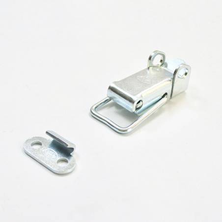 22 x 50 mm Straight Wire White Zinc-plated Pad Lockable Loop Latch with ...