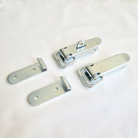 Locking Kit 2 Straight Wire Zinc-plated Loop Latch 40 x 90 mm with ...