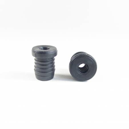 Round M8 threaded ribbed insert for 20 mm OUTER diam. round tube - BLACK
