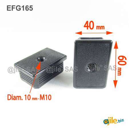Rectangular M10 threaded ribbed insert for 60 x 40 mm outer dimension ...