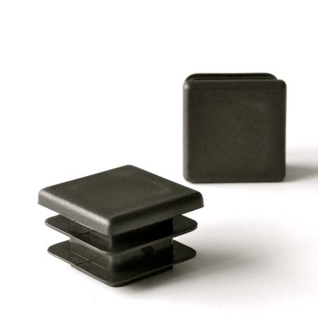 Square ribbed insert for tubes 40 x 40 mm BLACK plastic